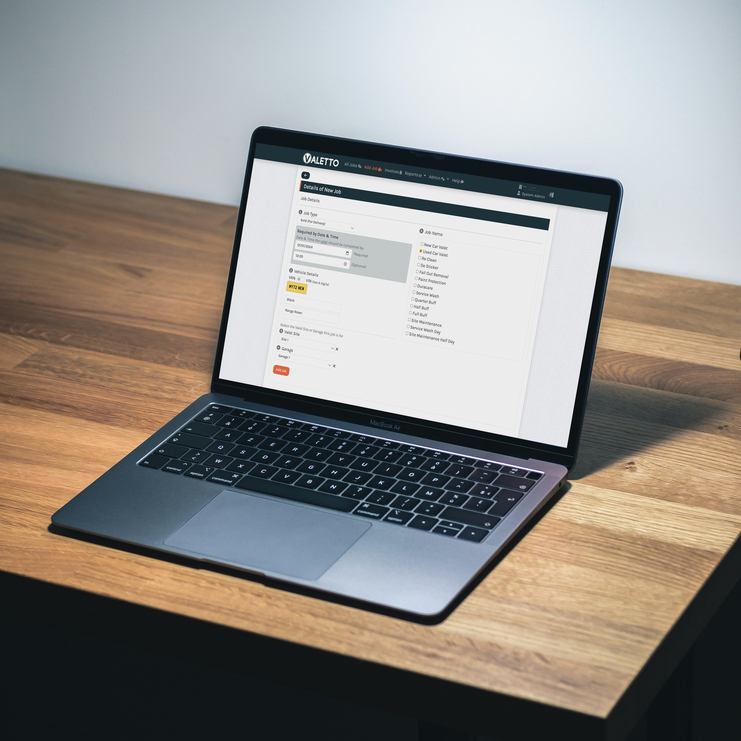 Valetto | Valet bay management for dealerships and valeting companies